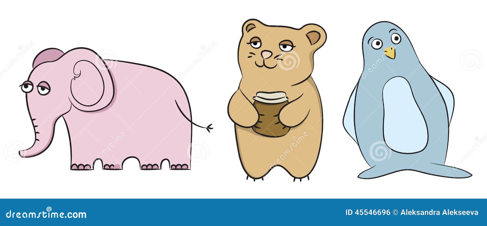 Different Cartoon Style Animals Stock Vector - Illustration of smile ...