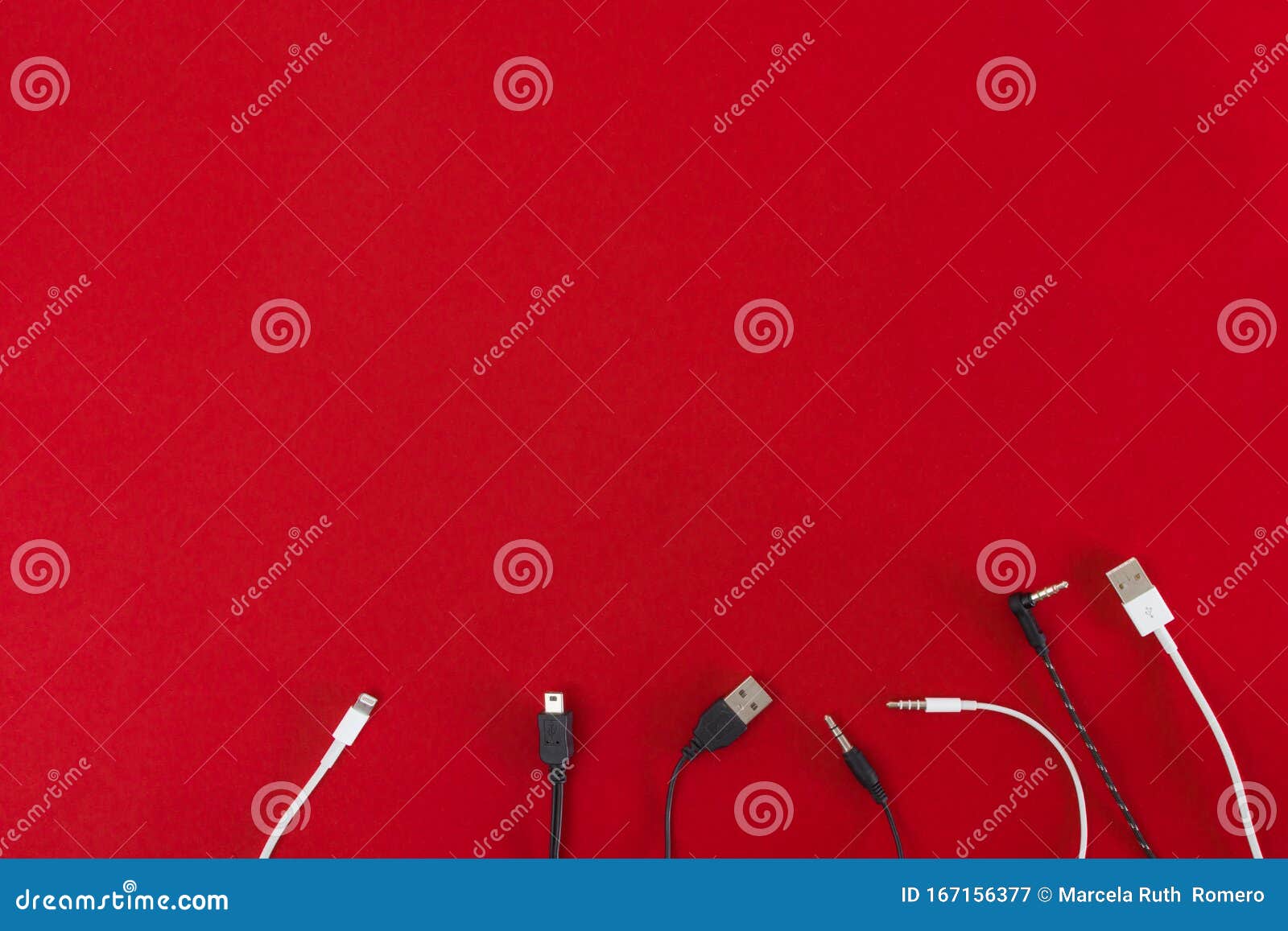 Different Cell Phone Cables Stock Image - Image of electric, background ...