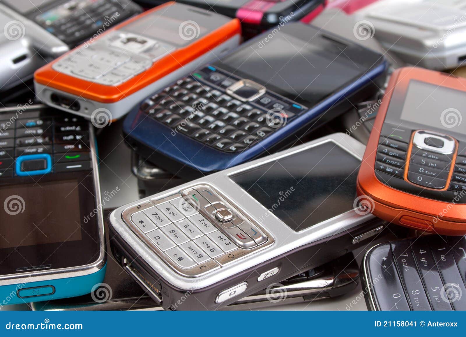 Different cell phones stock image. Image of electrical - 21158041