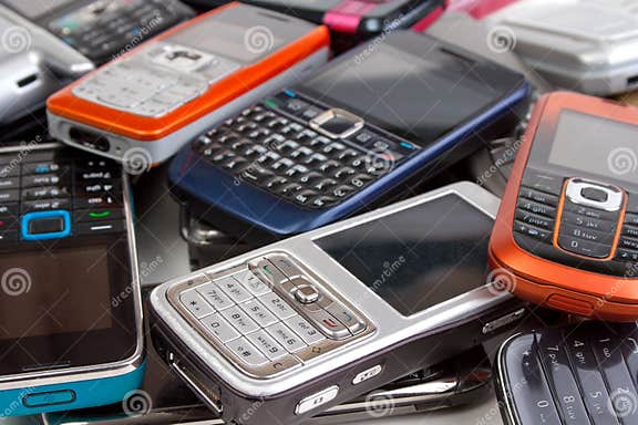 Different cell phones stock image. Image of electrical - 21158041