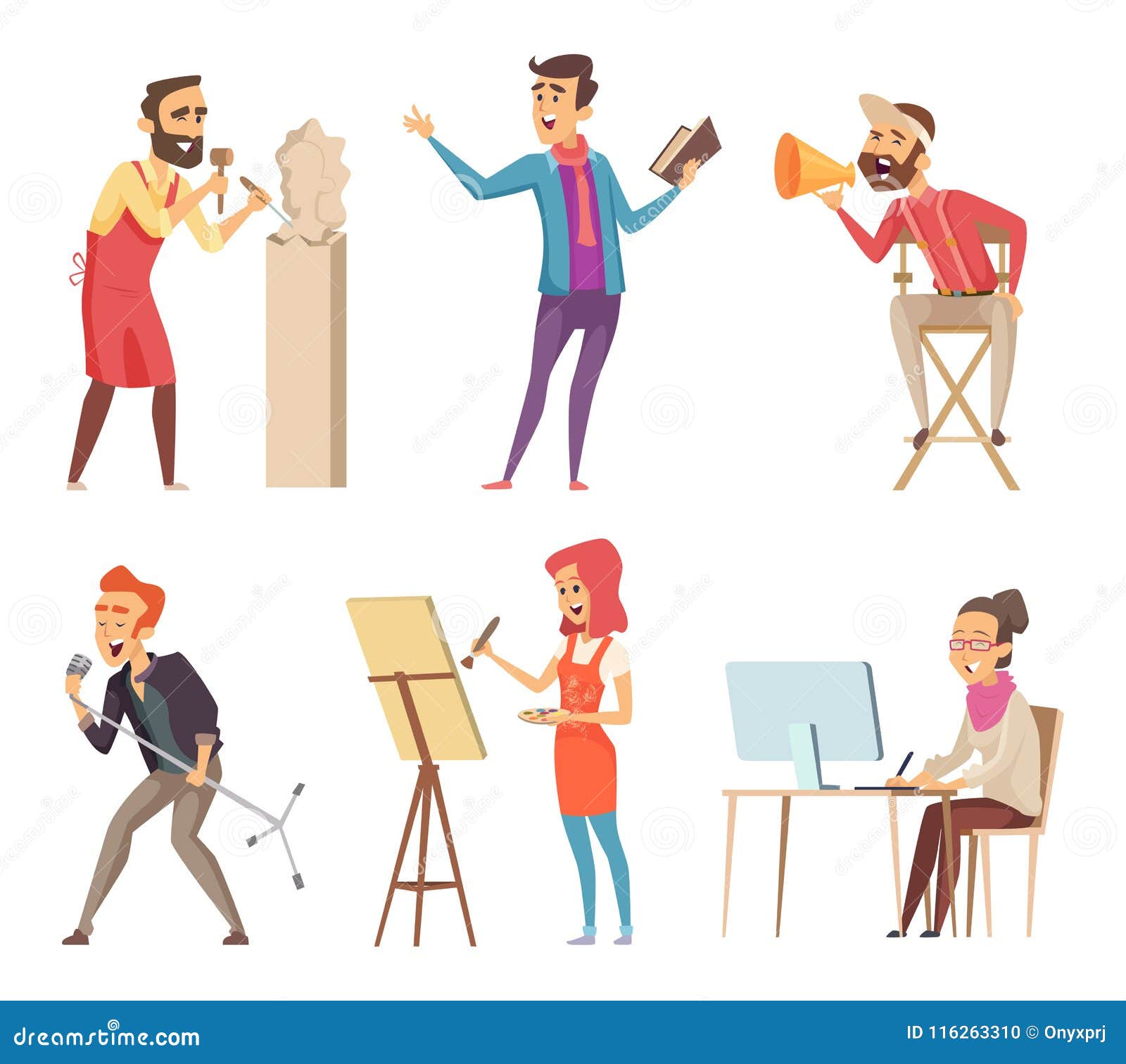 Different Characters of Creative Professions. Vector Pictures in ...
