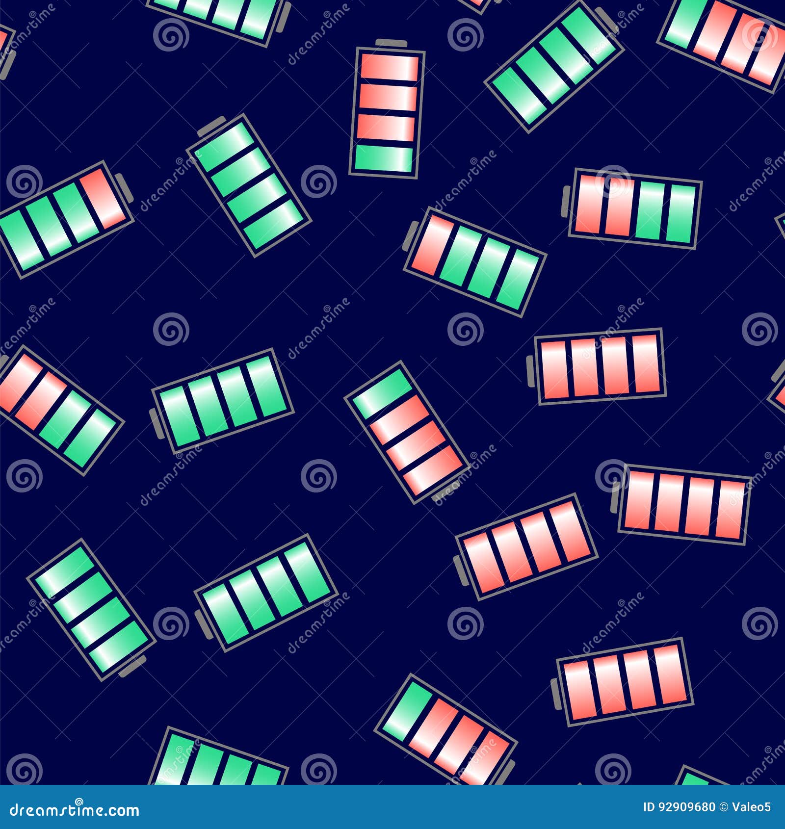 Different Charge of Battery Seamless Pattern Stock Vector ...