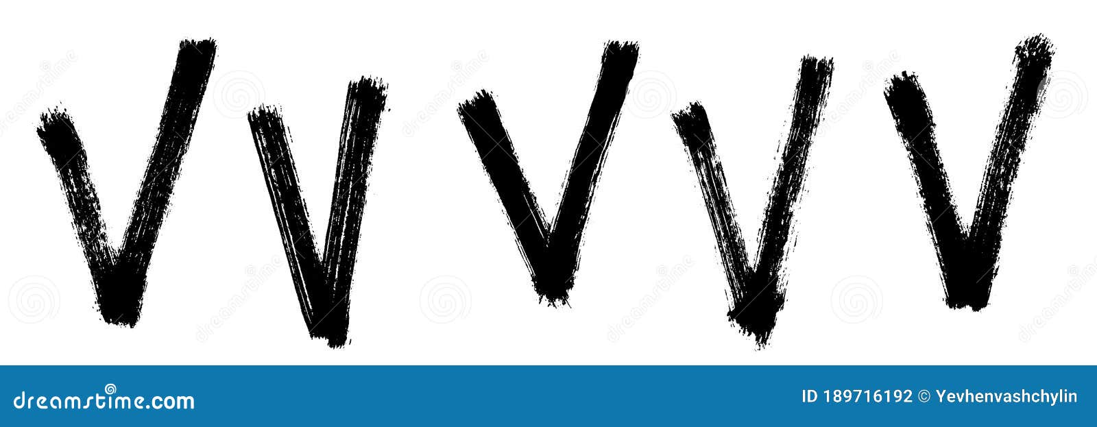 Different Check Shapes Painted with a Brush. Vector Illustration Stock ...