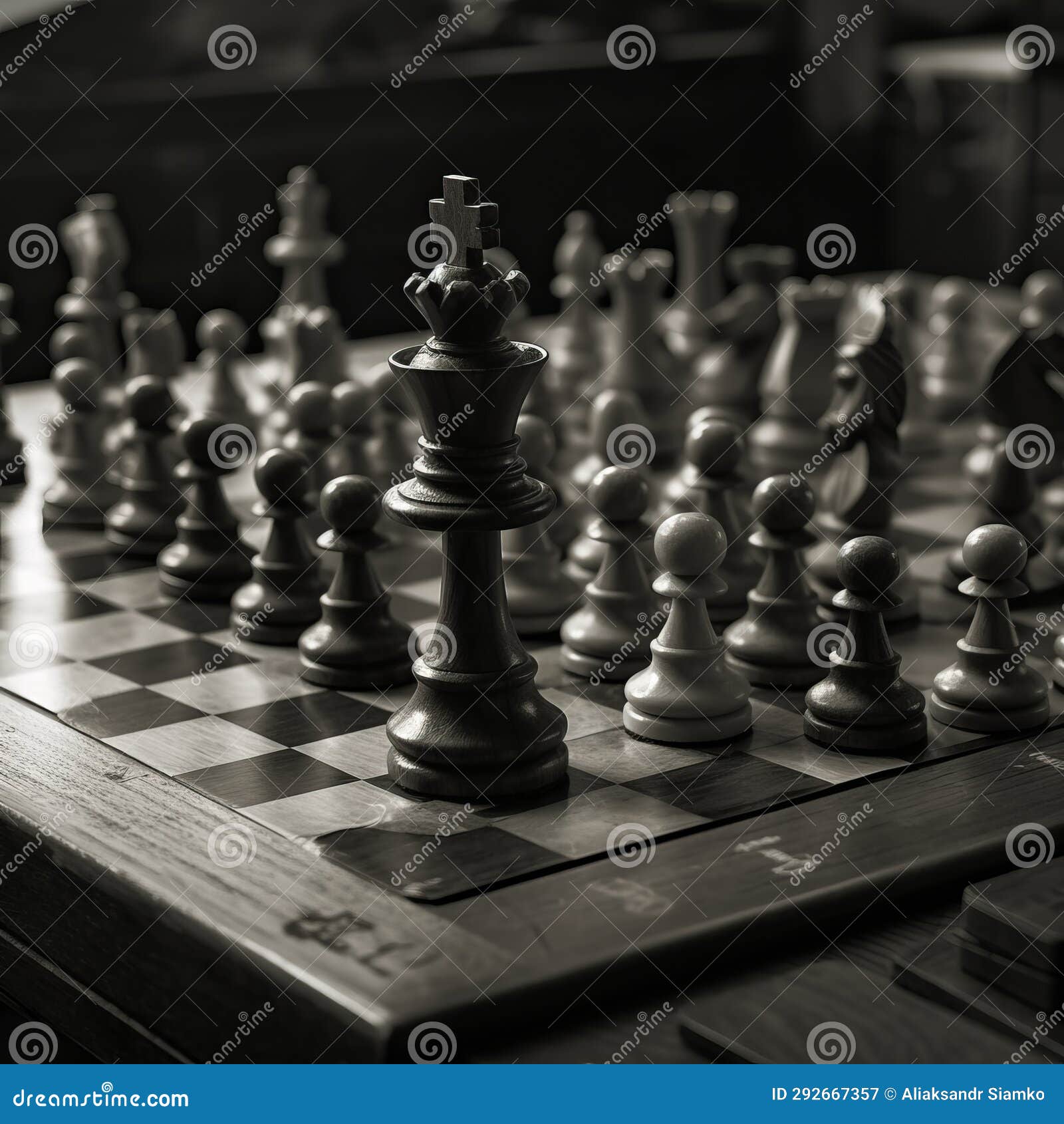 Different Chess Pieces on a Chessboard Stock Illustration ...