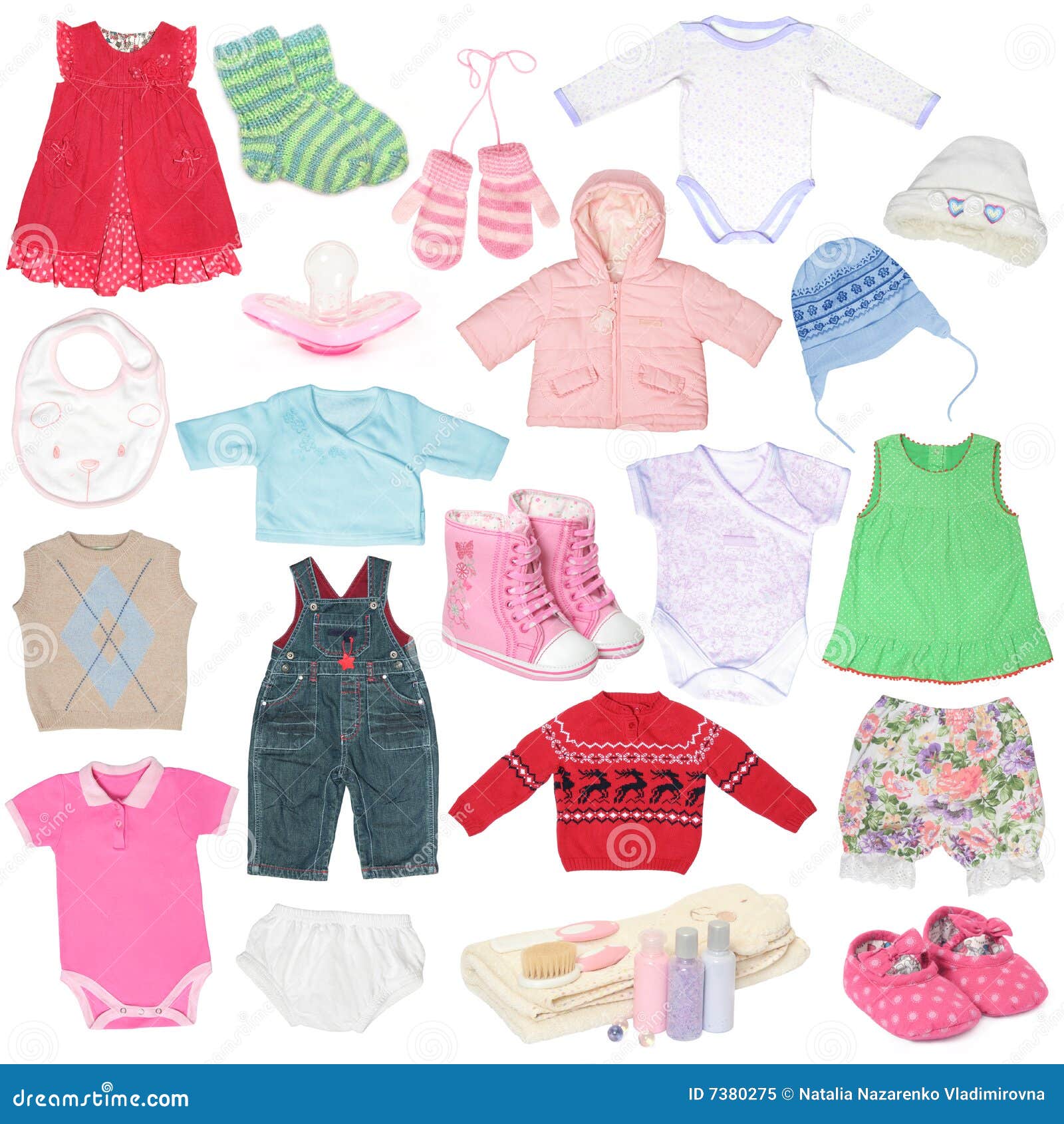 Different child`s clothes stock image. Image of fabric - 7380275