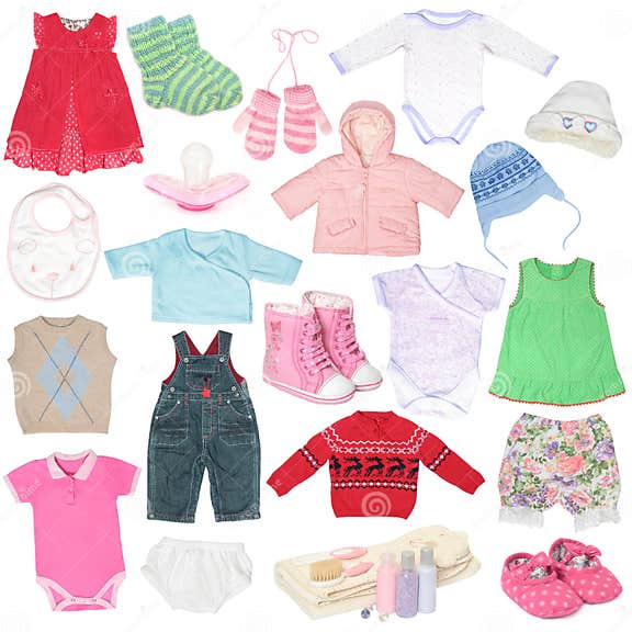 Different child`s clothes stock image. Image of fabric - 7380275