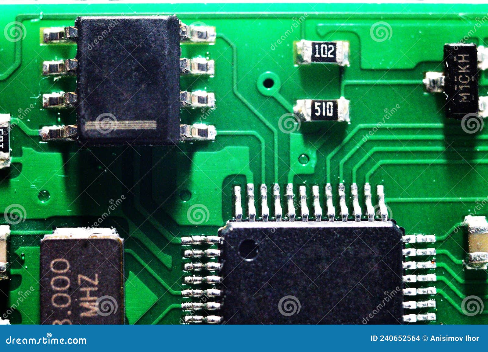 Different Chips and Components with Electronic Circuit Board Stock ...