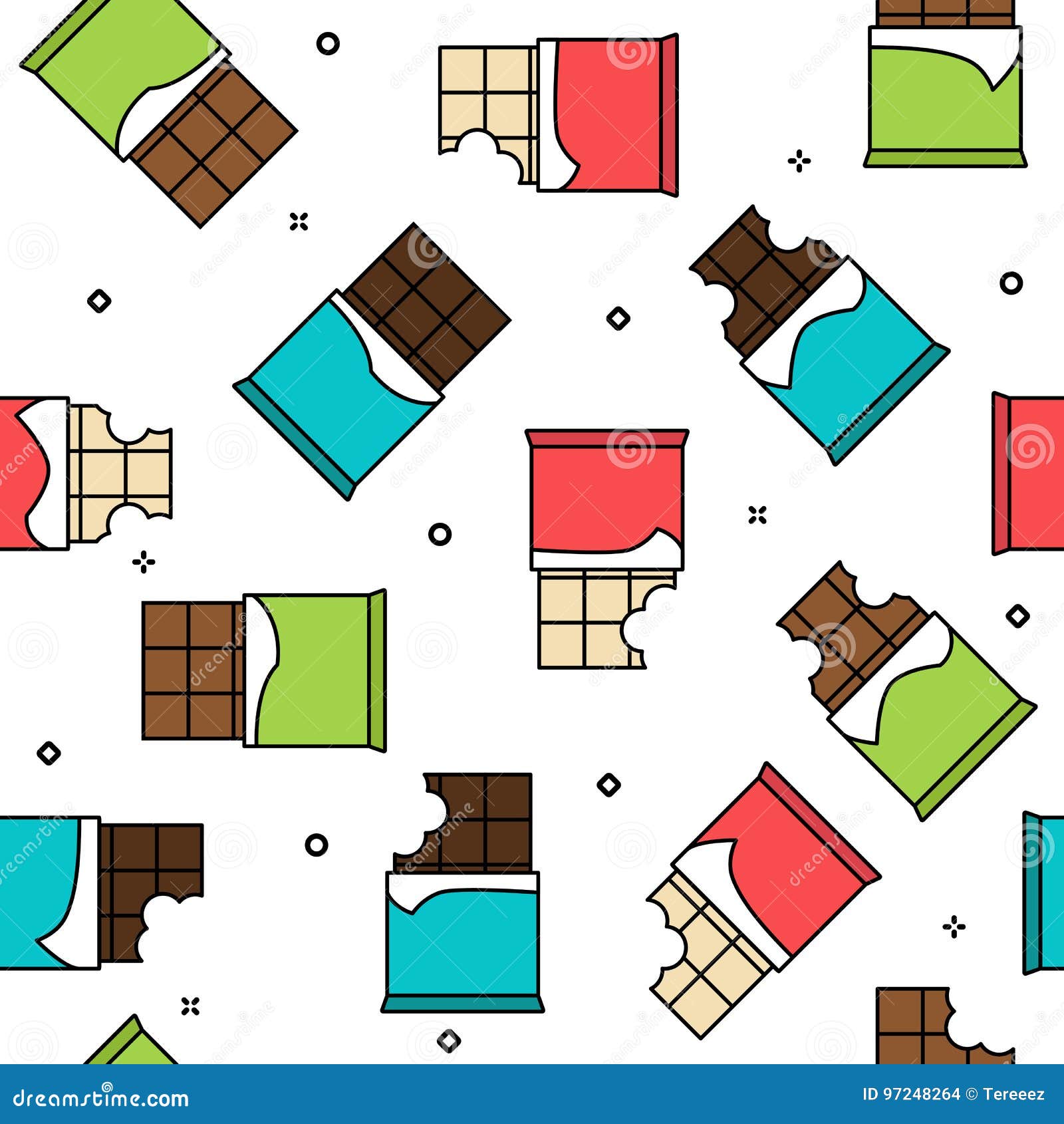 Different Chocolate Types Seamless Pattern Stock Vector - Illustration ...