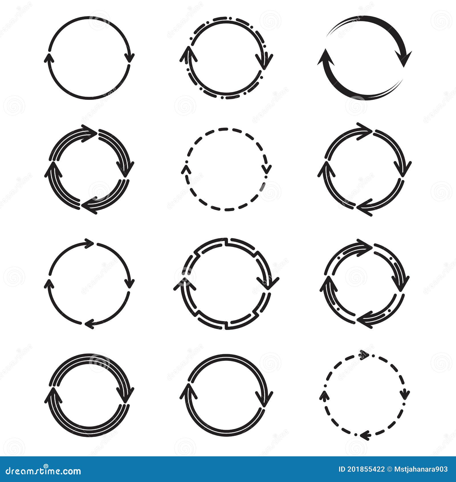 Web Circular Reloading Icon Repeat Loop Sign Recycle Play Again Button Royalty-Free Stock Image ...