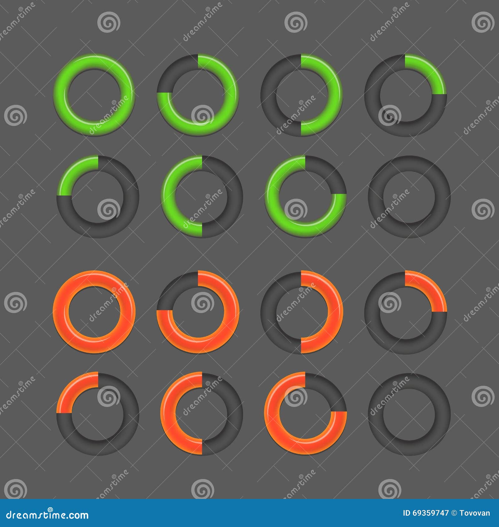 Different Circle Charts Infographic Elements Stock Vector ...