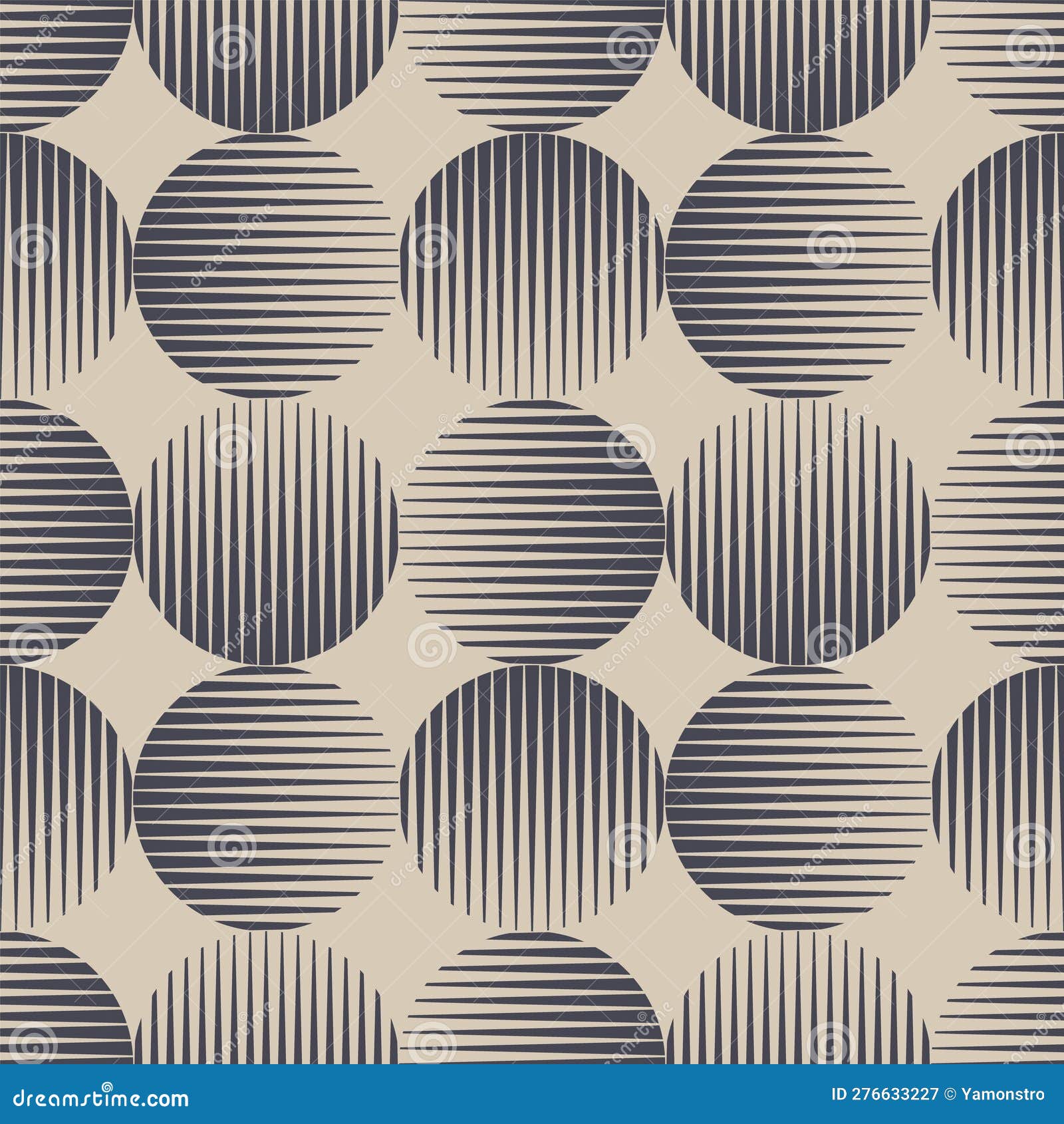 Different Circles with Hatching Seamless Pattern Trend Retro Abstract ...