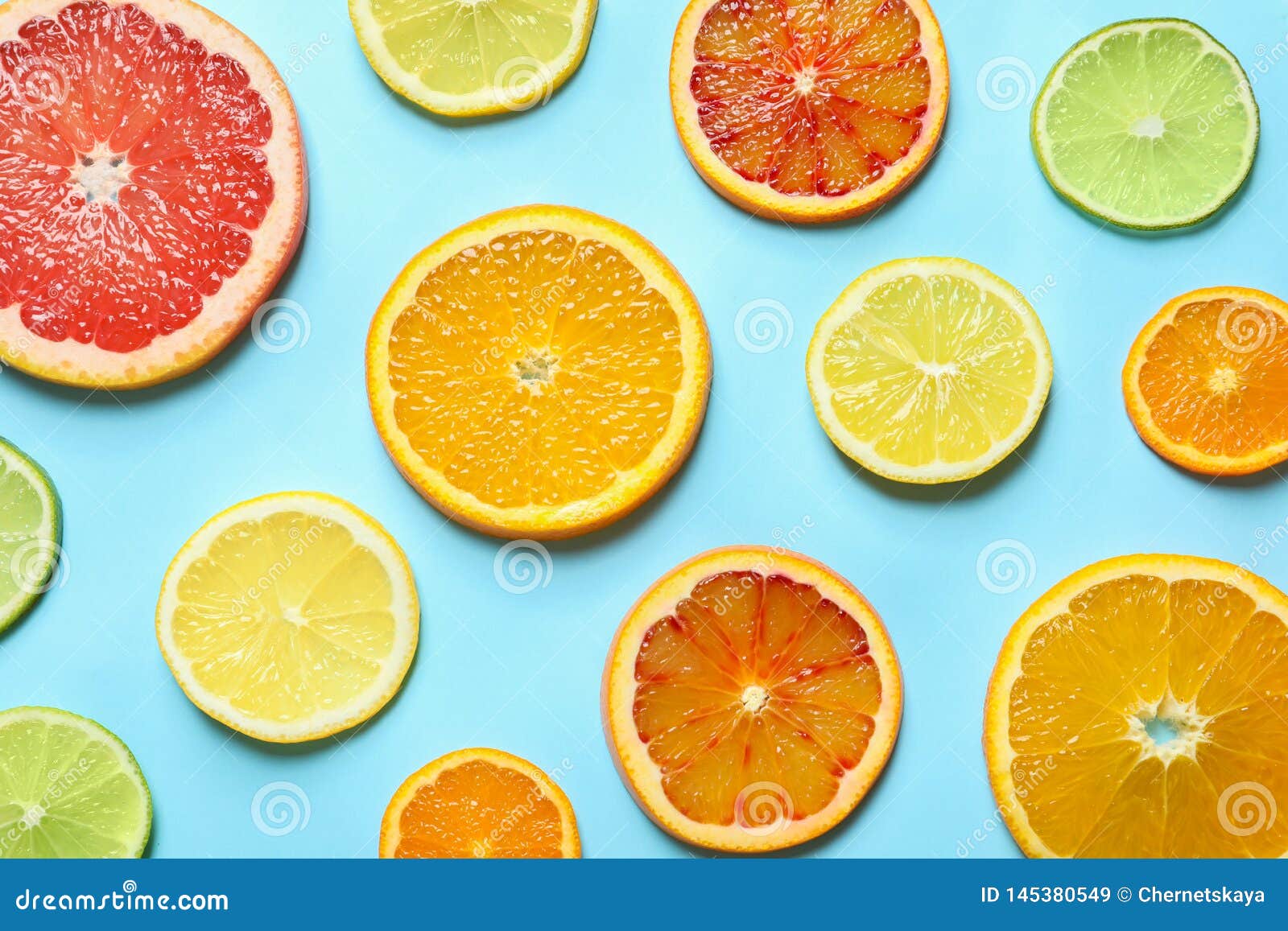 Different Citrus Fruits on Color Background Stock Image - Image of ...