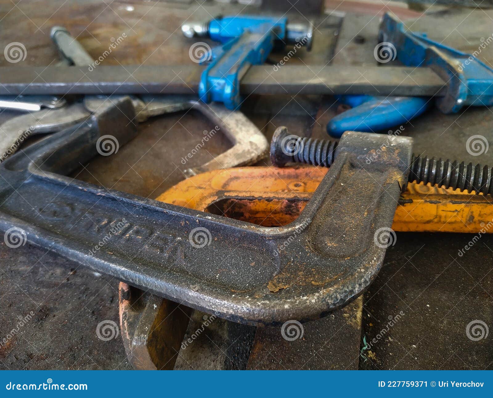 Different Clamps at the Welder S Workplace Stock Image - Image of ...