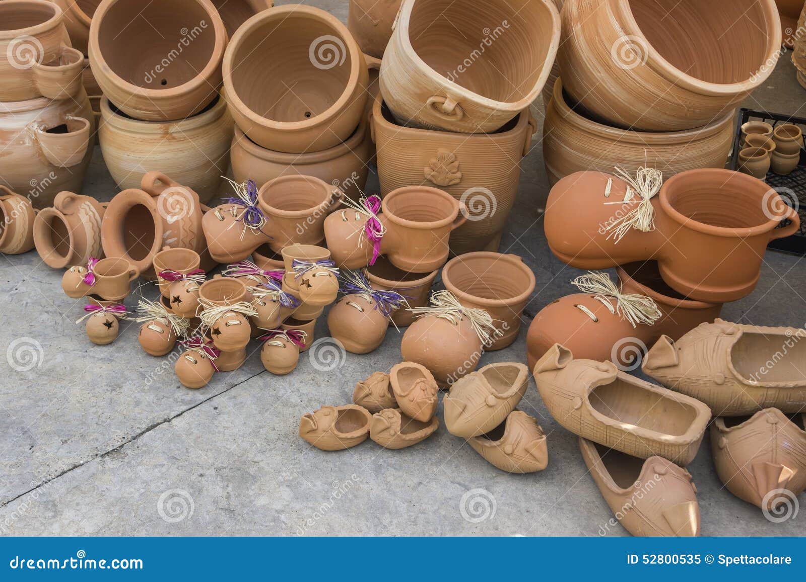 Different clay pots stock image. Image of crock, plate - 52800535