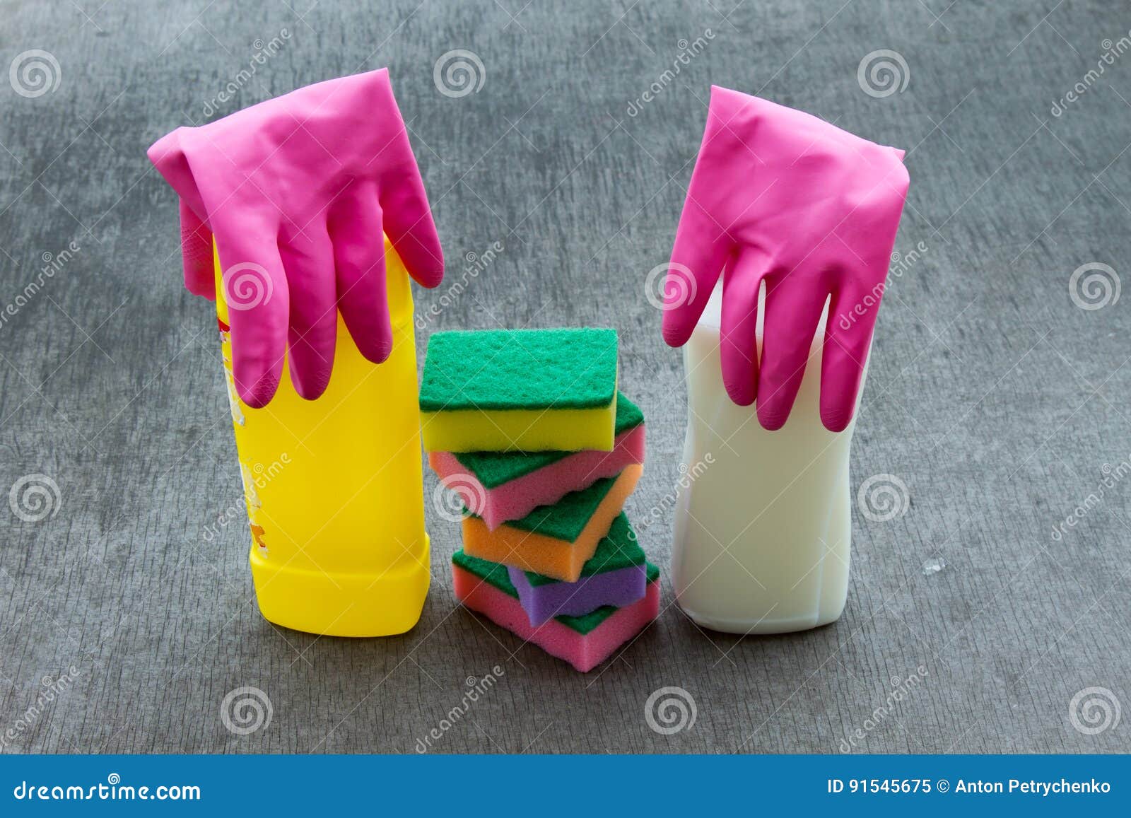 Different Cleaners and Things for Successful Housekeeping Stock Image ...