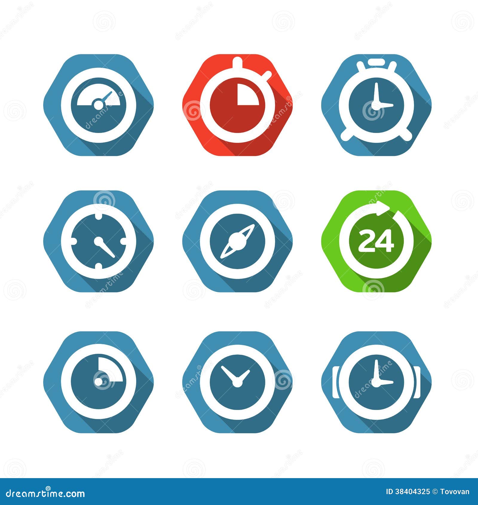 Different Clock Buttons Collection Stock Vector - Illustration of ...