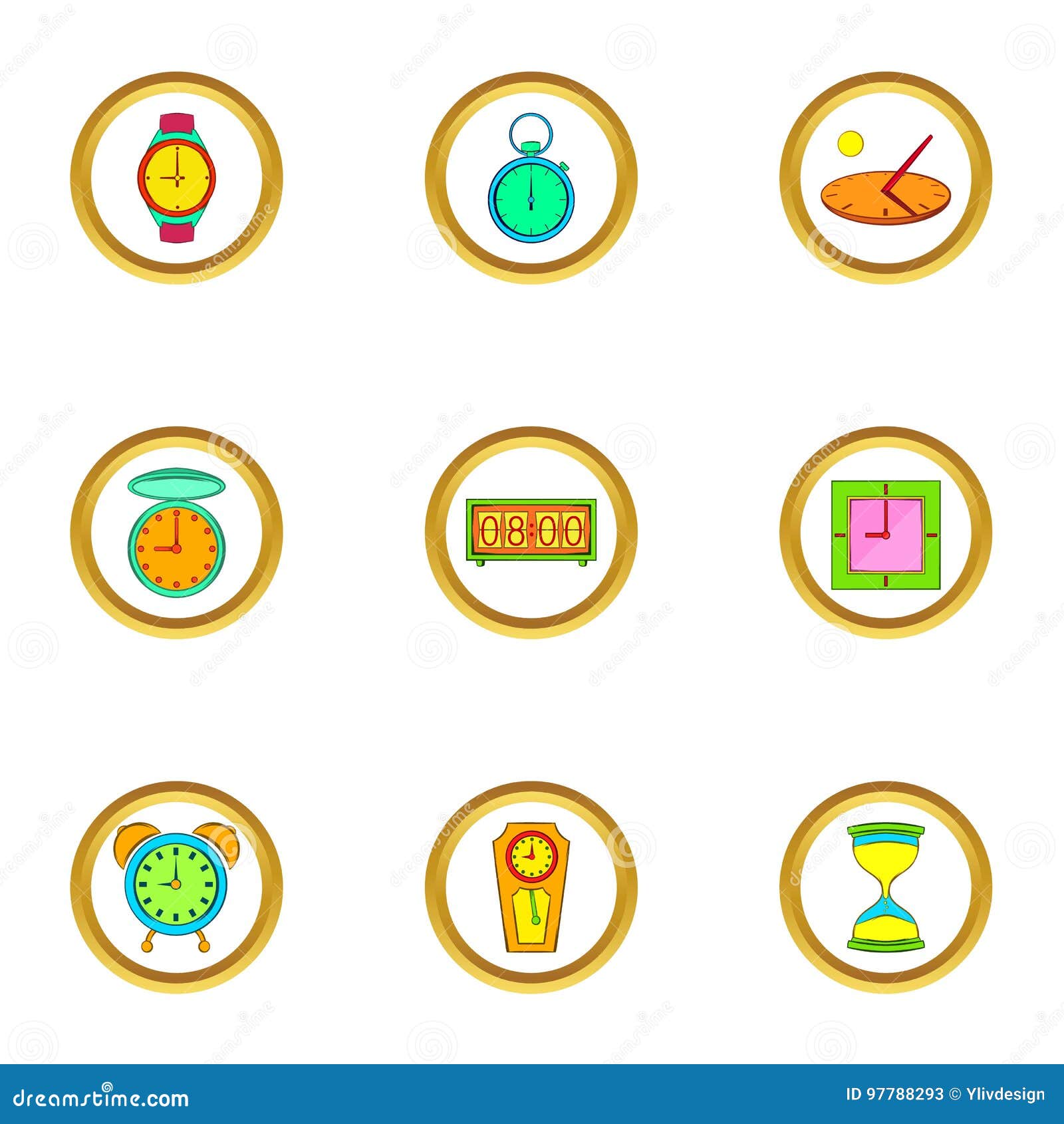 The Set Of Different Clock Faces. Cartoon Vector | CartoonDealer.com ...