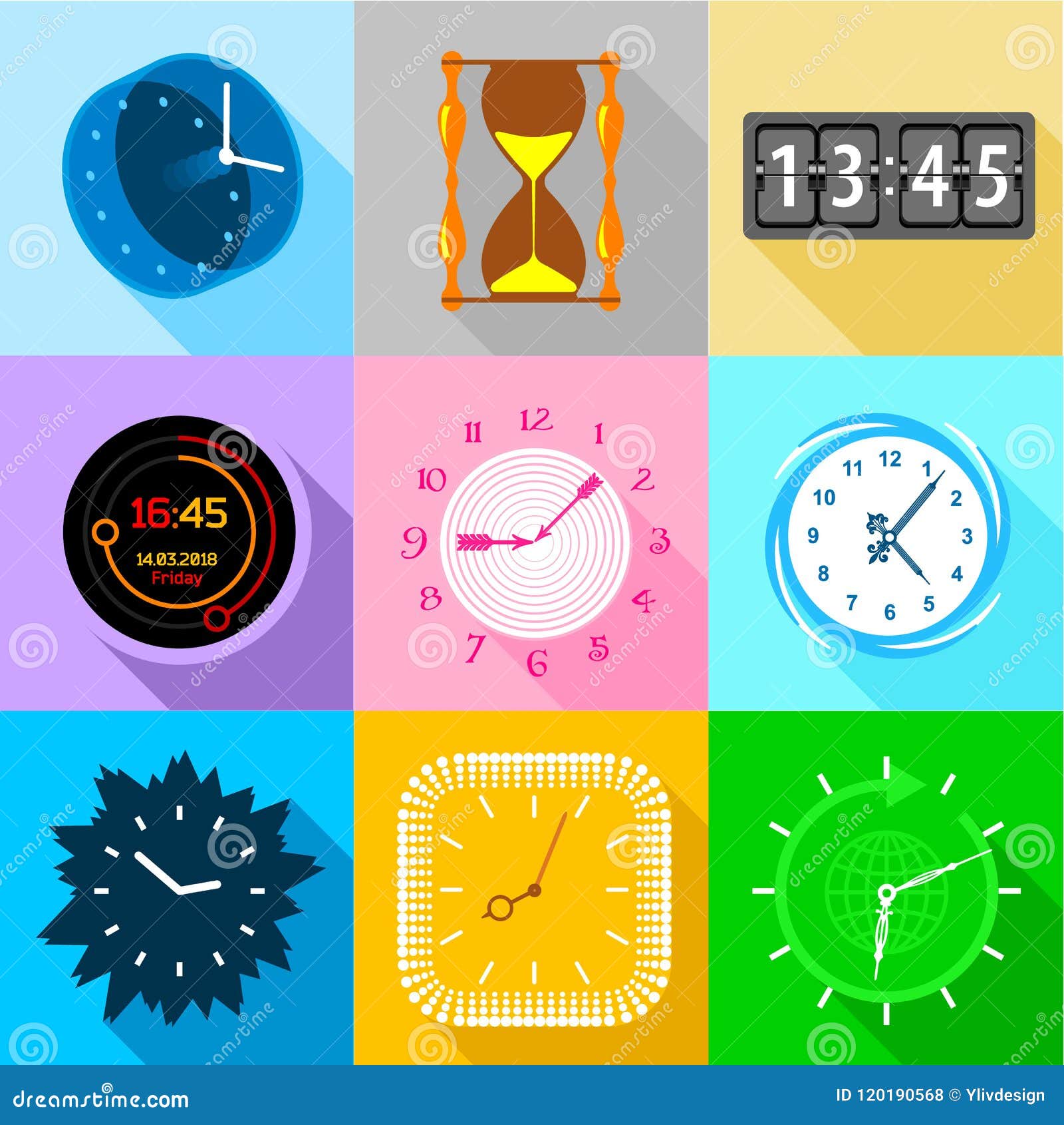 The Set Of Different Clock Faces. Cartoon Vector | CartoonDealer.com ...