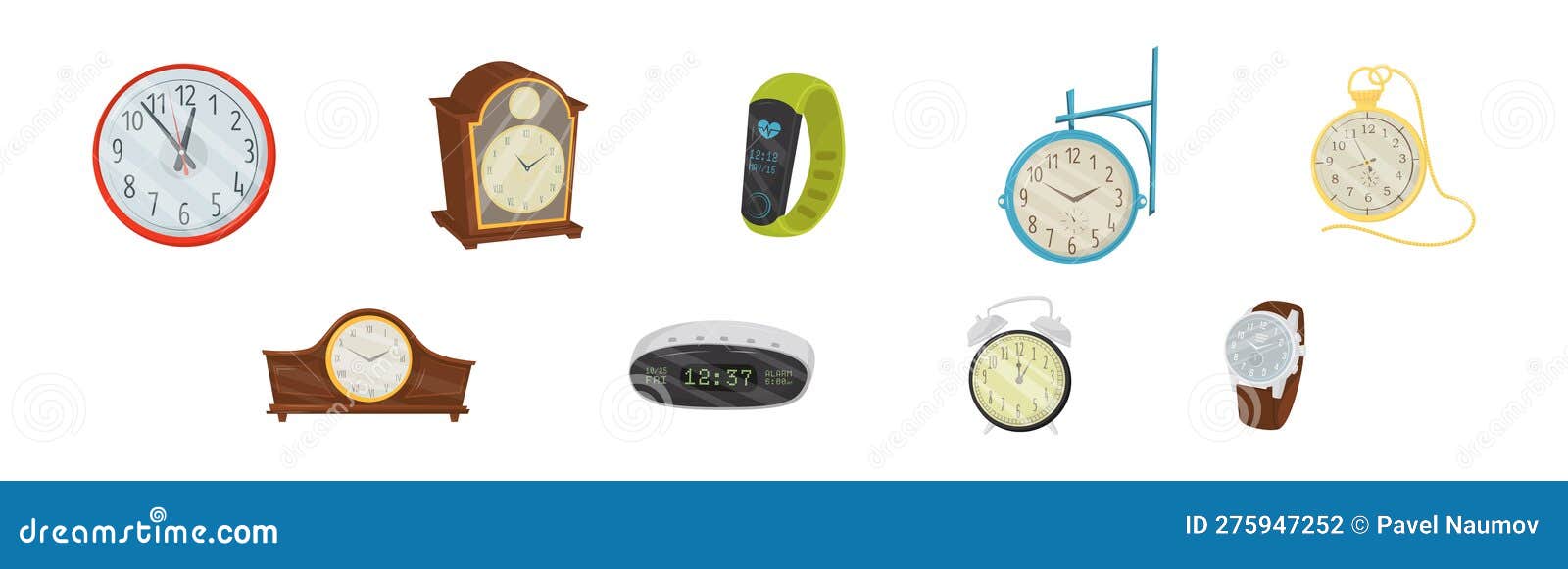 Different Clocks As Device for Measuring and Indicating Time Vector Set ...