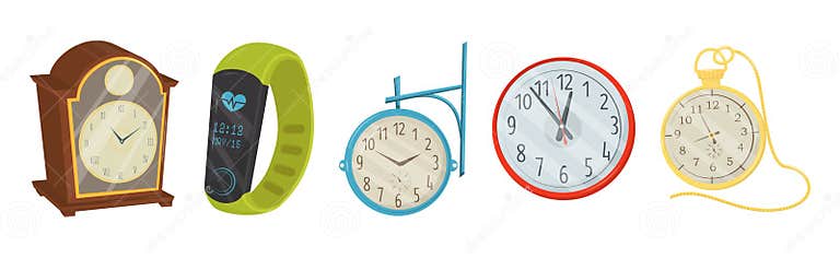 Different Clocks As Device for Measuring and Indicating Time Vector Set ...