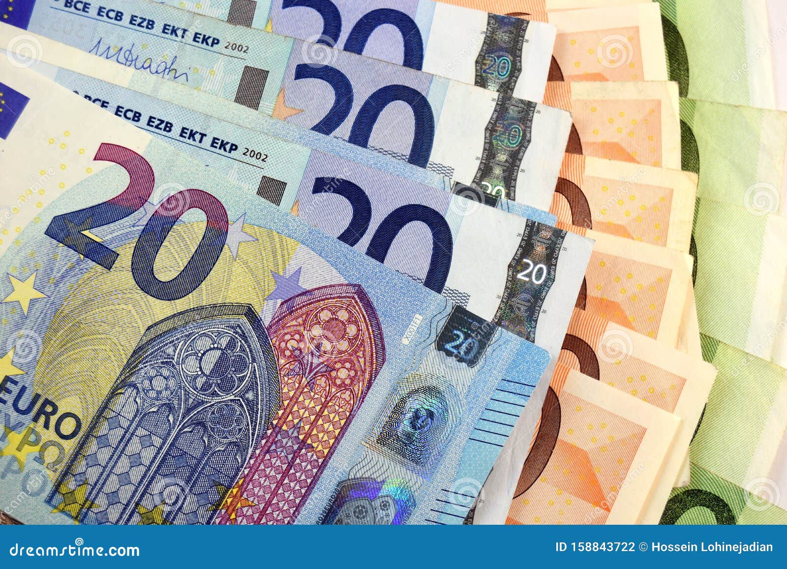 Different Close Up EURO Bank Note and Currency Stock Photo - Image of ...