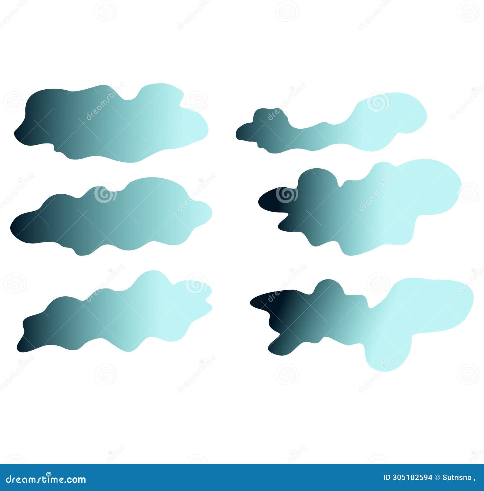 Different Clouds on Sky in Vector Design Set. Stock Illustration ...