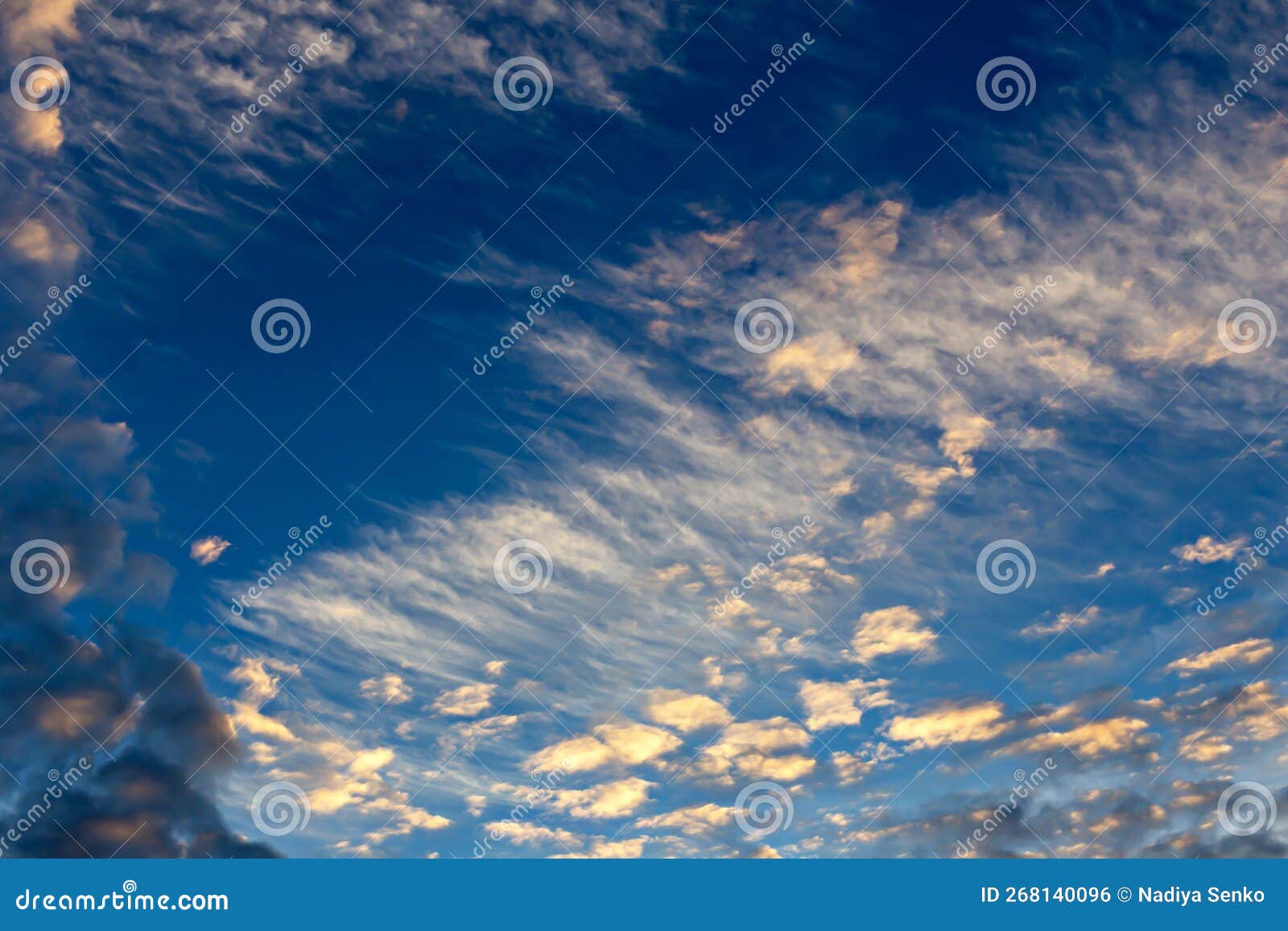 Different Clouds in the Sunset Sky Stock Photo - Image of colorful ...