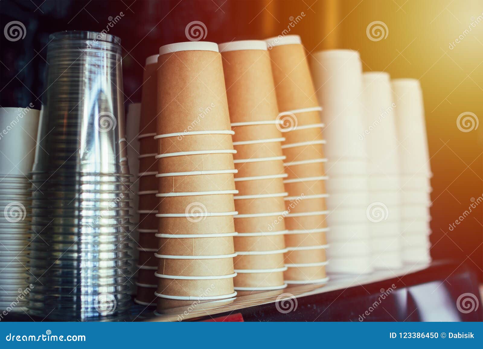 Different Coffee Cups Stacked in a Pile Stock Photo - Image of ...