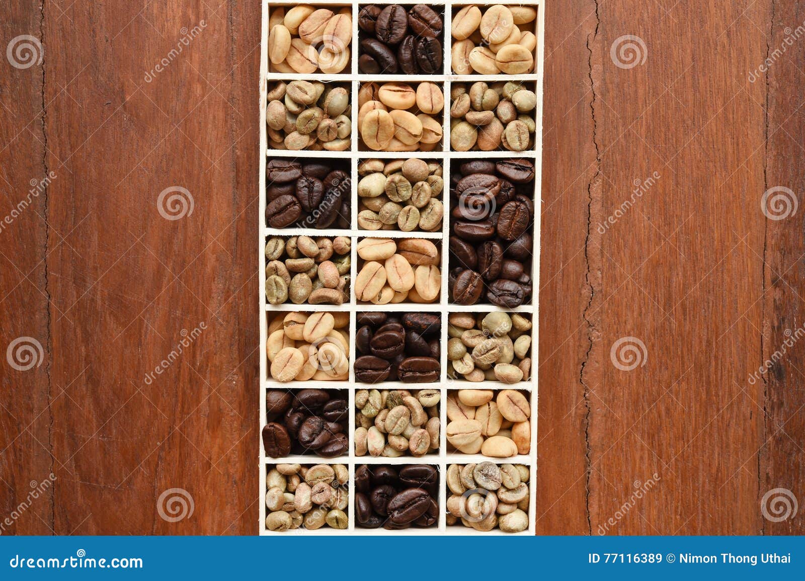Different Coffee Forms in Wooden Box Stock Image - Image of seed ...