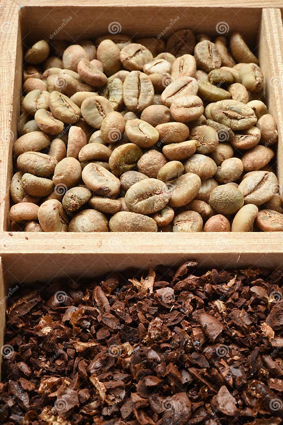 Different Coffee Forms in Wooden Box Stock Image - Image of ingredient ...