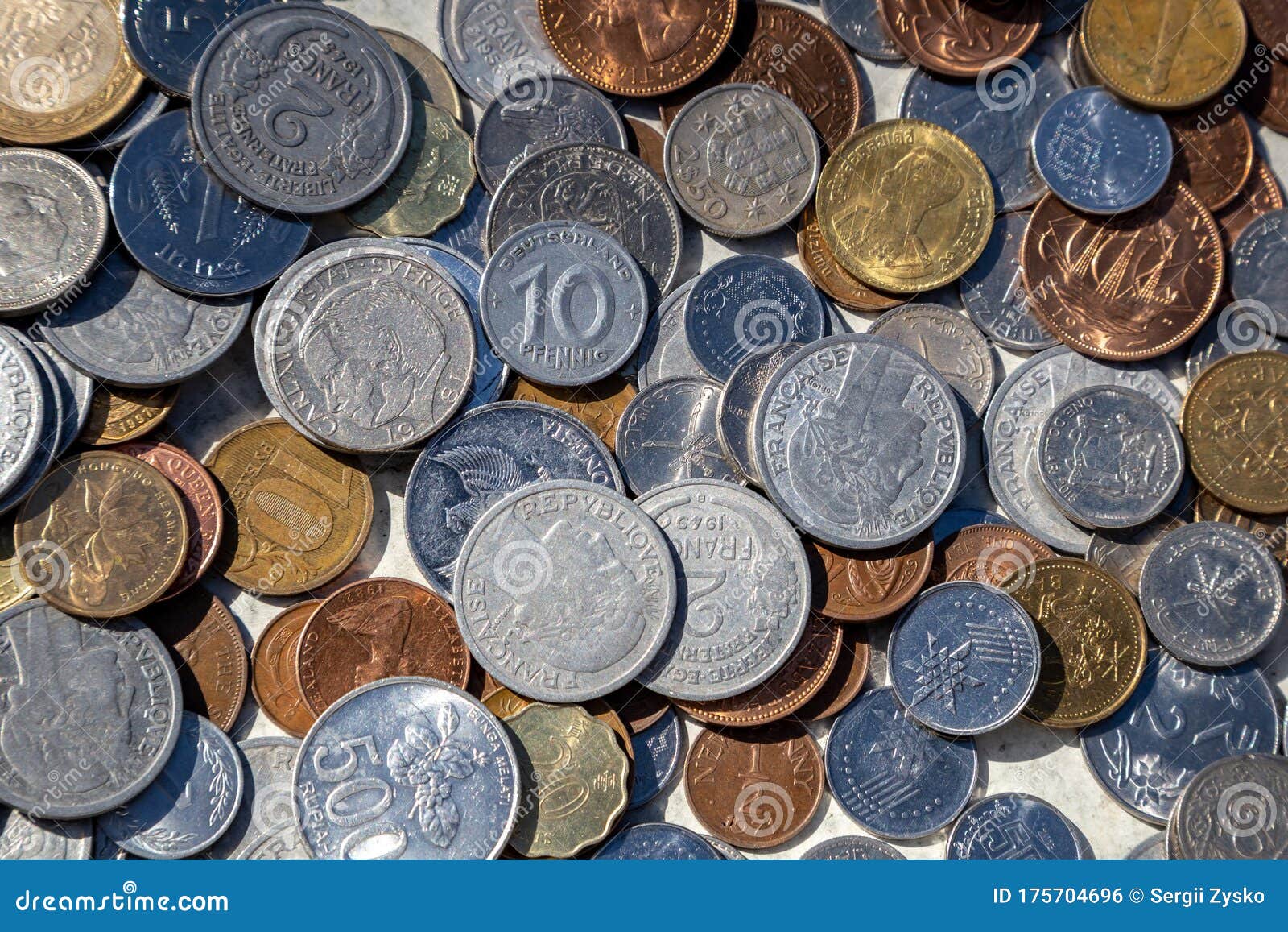 Different Coins from Around the World. Numismatics Stock Photo - Image ...