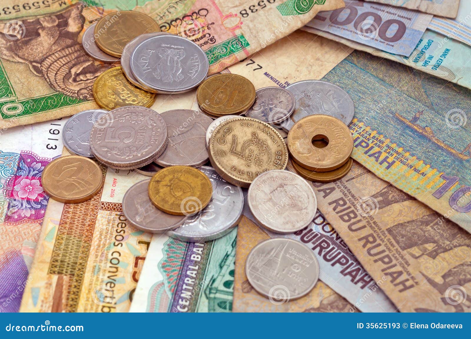 Different coins and notes stock image. Image of banknote - 35625193