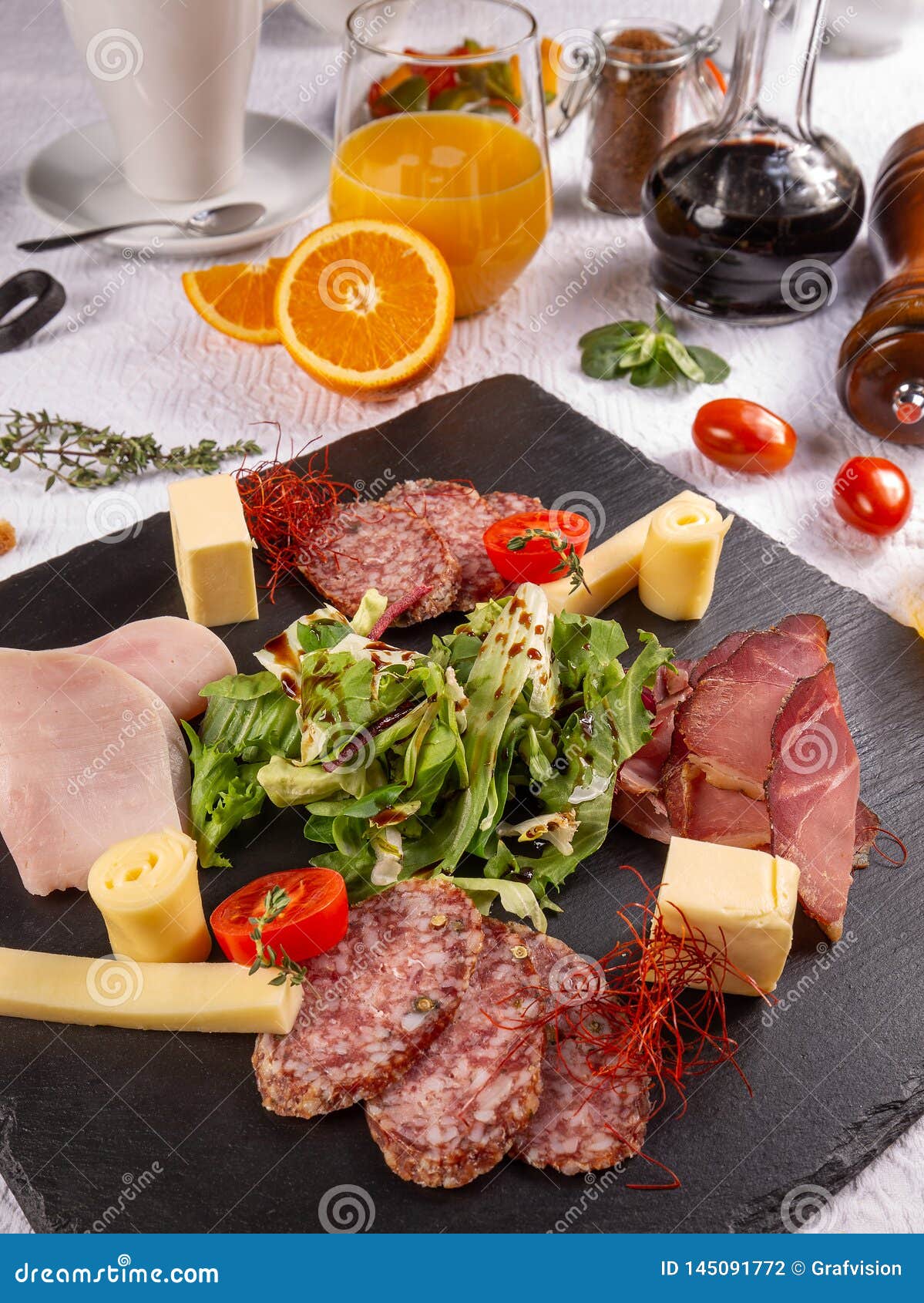 Different cold cuts stock photo. Image of cheese, plate - 145091772