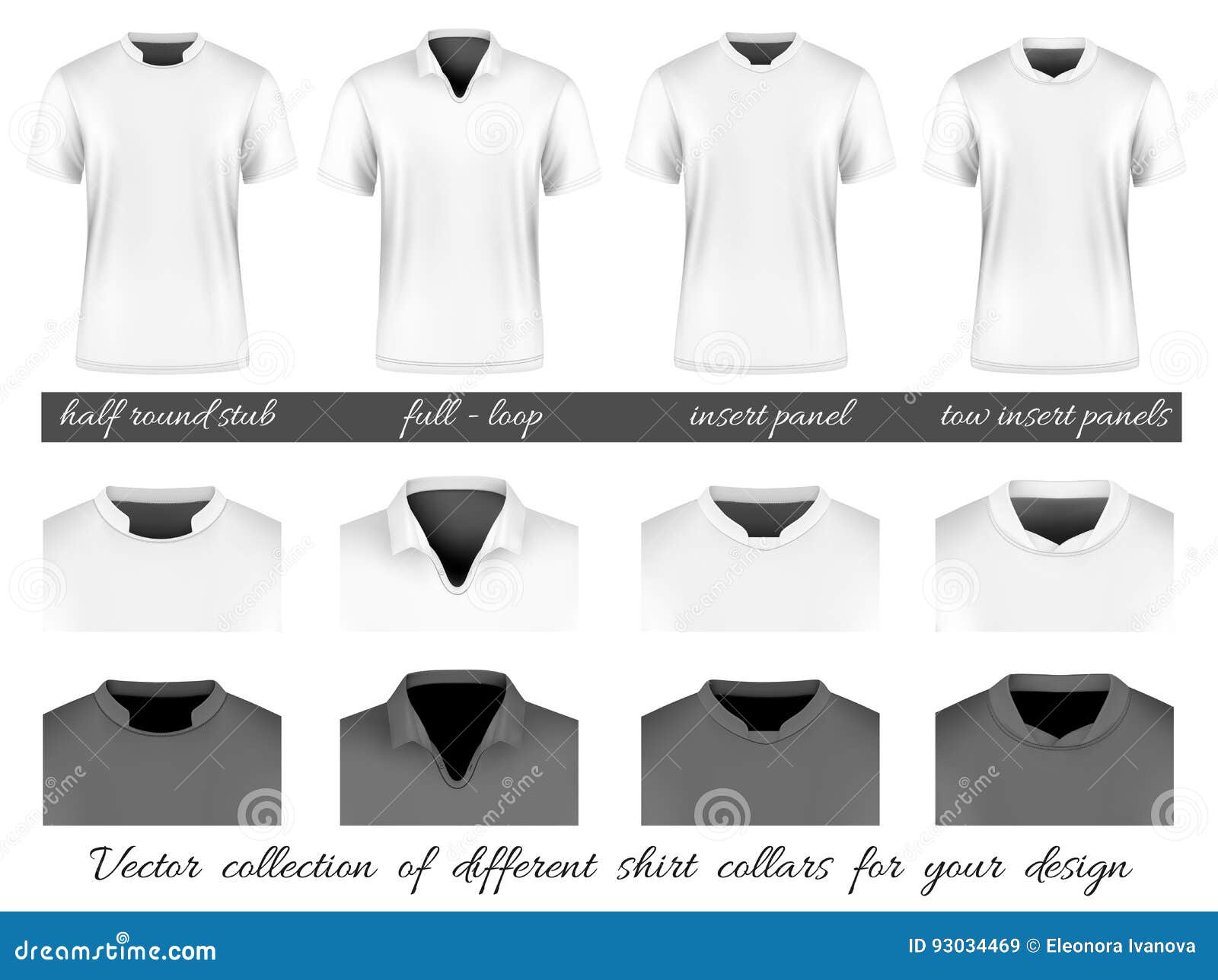 Different Collars for Your Design Stock Vector - Illustration of neck ...