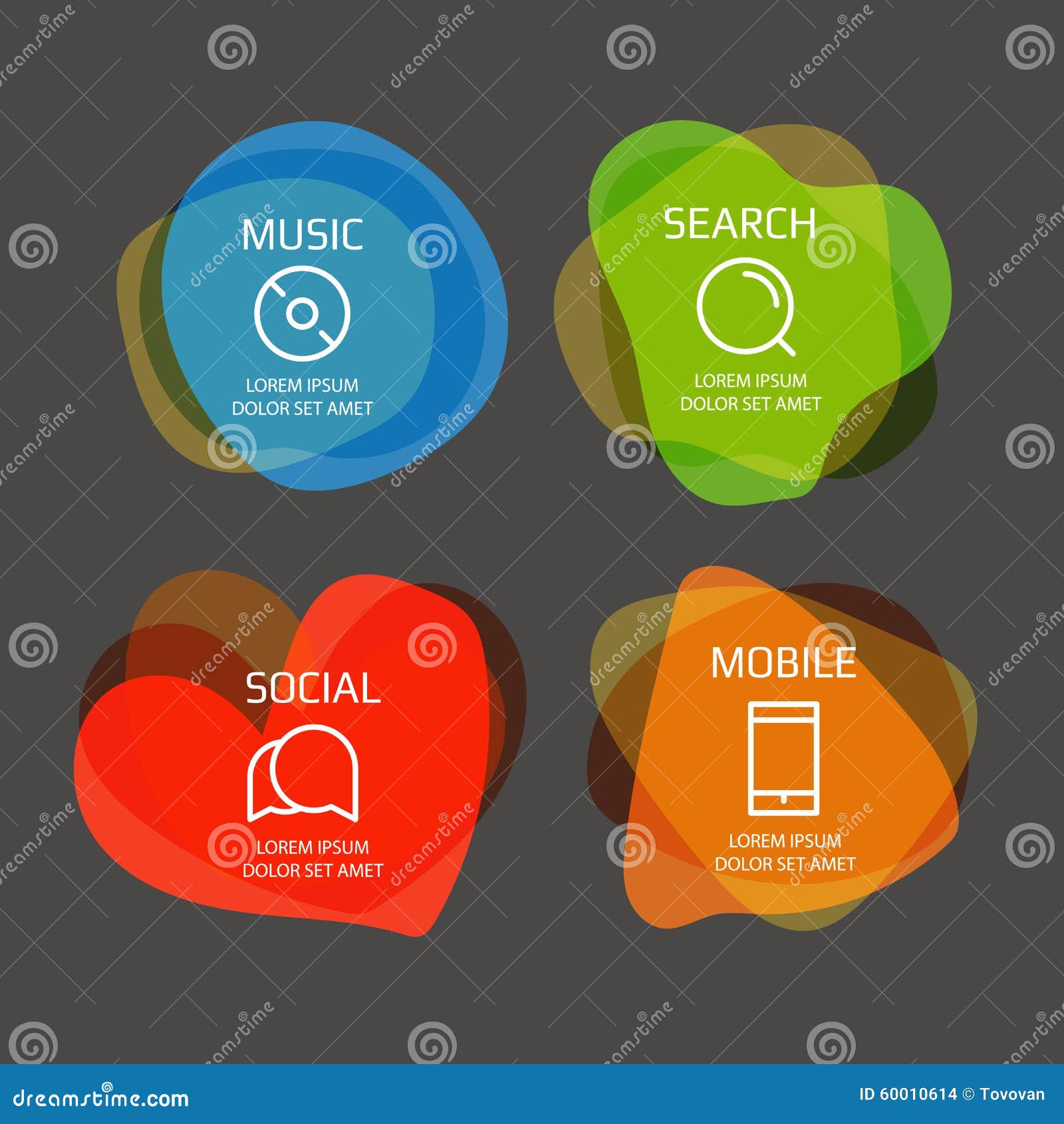 Different Color Blobs Clip-art. Vector Elements Stock Vector ...