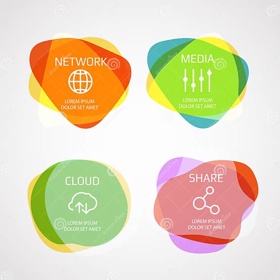 Different Color Blobs with Template Text Stock Illustration ...