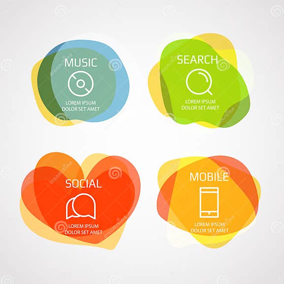 Different Color Blobs with Template Text Stock Vector - Illustration of ...