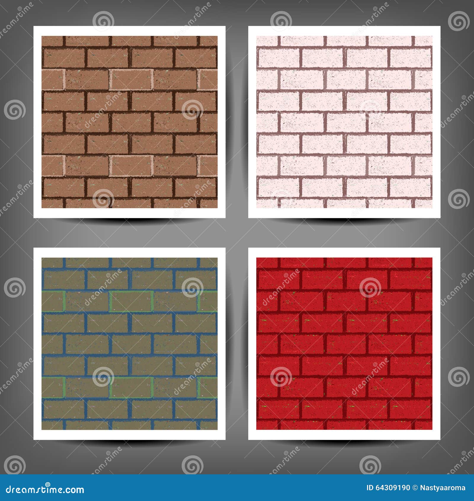 Different Color Brick Textures Collection Stock Illustration ...