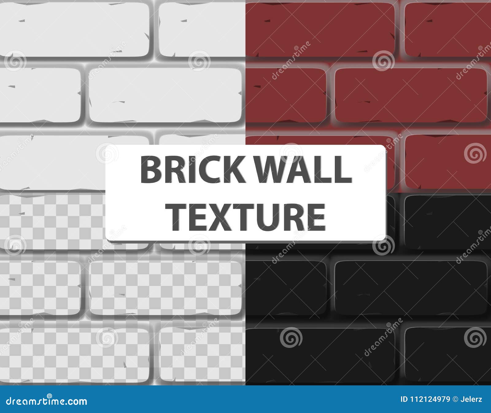 Different Color Brick Textures Collection. Stock Vector - Illustration ...