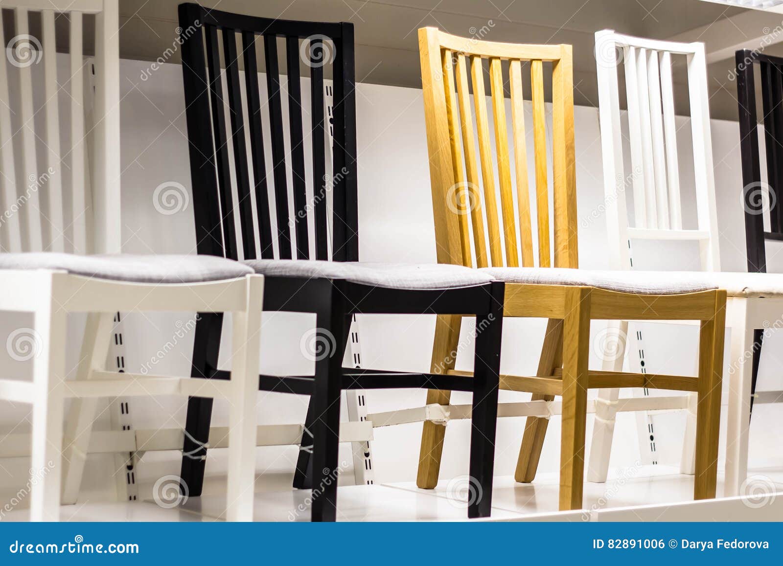 Different Color Chairs in Modern Design Stock Photo - Image of easy ...