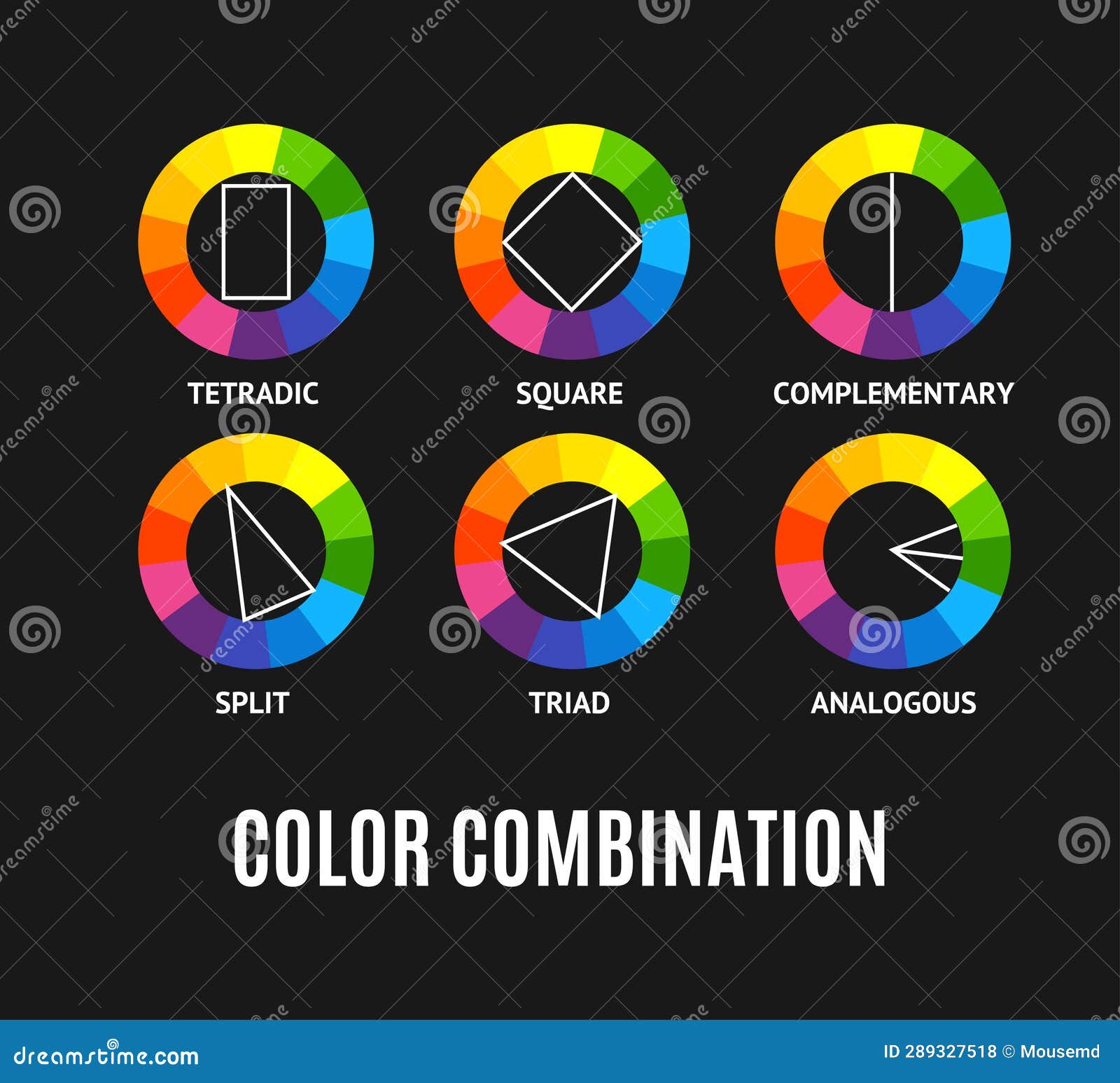Different Color Circle Palette Combinations Set. Vector Stock Vector ...