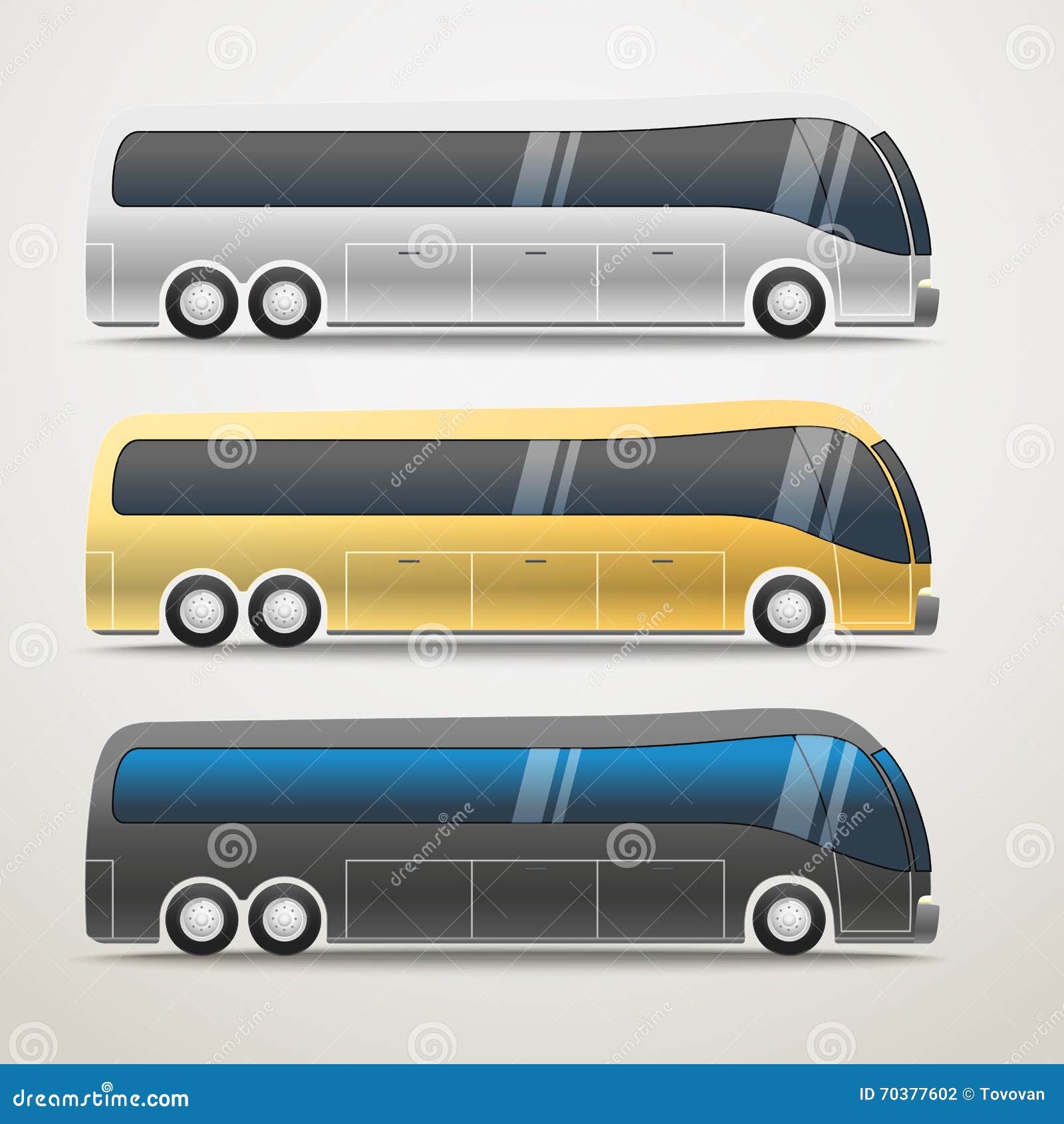 Different Color City Bus Illustration Stock Vector - Illustration of ...
