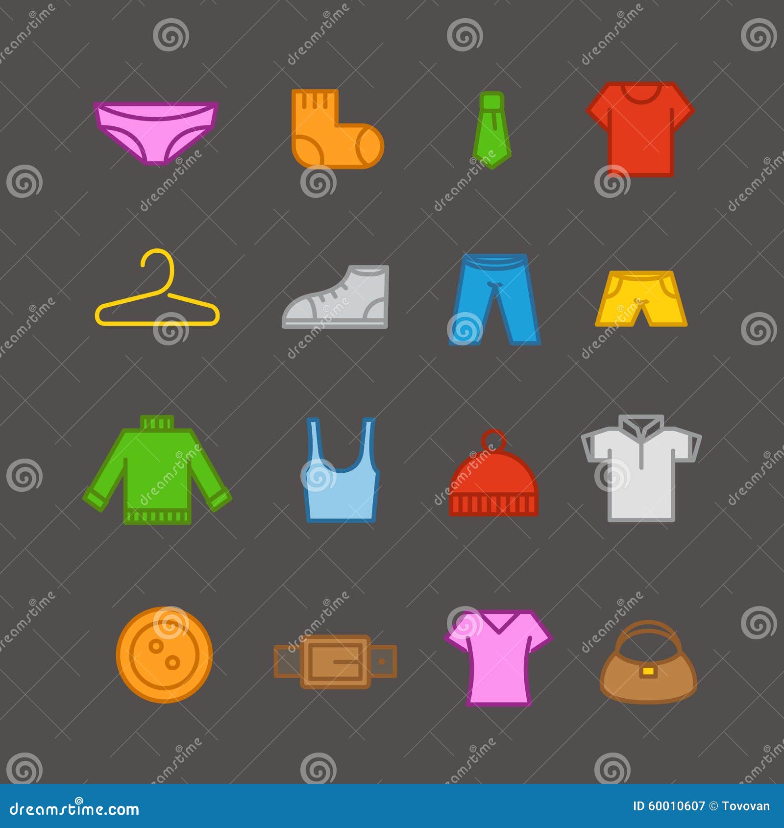 Different Color Clothes Silhouettes Stock Vector - Illustration of ...