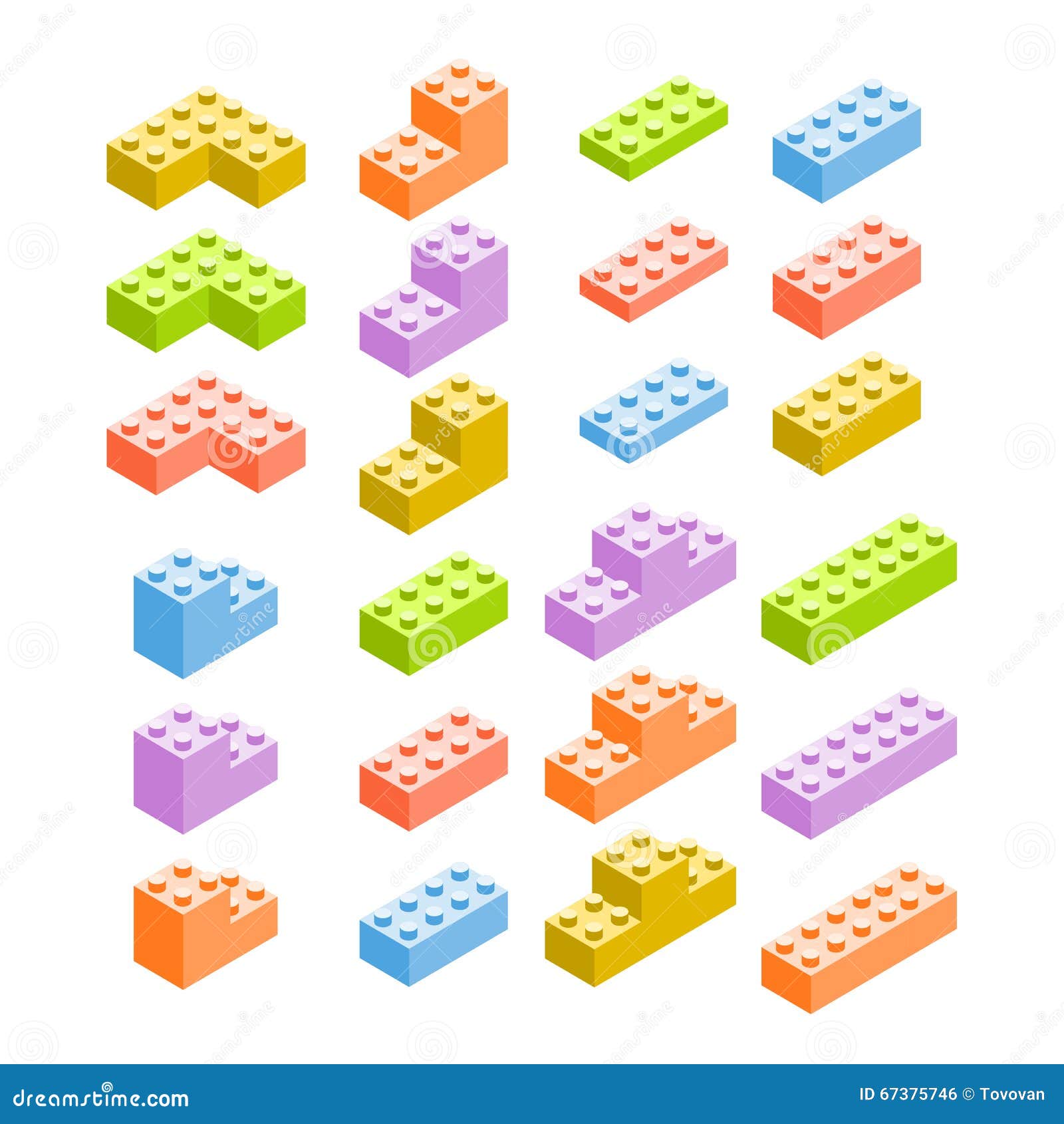 Different Color Constructor Blocks Stock Vector - Illustration of ...