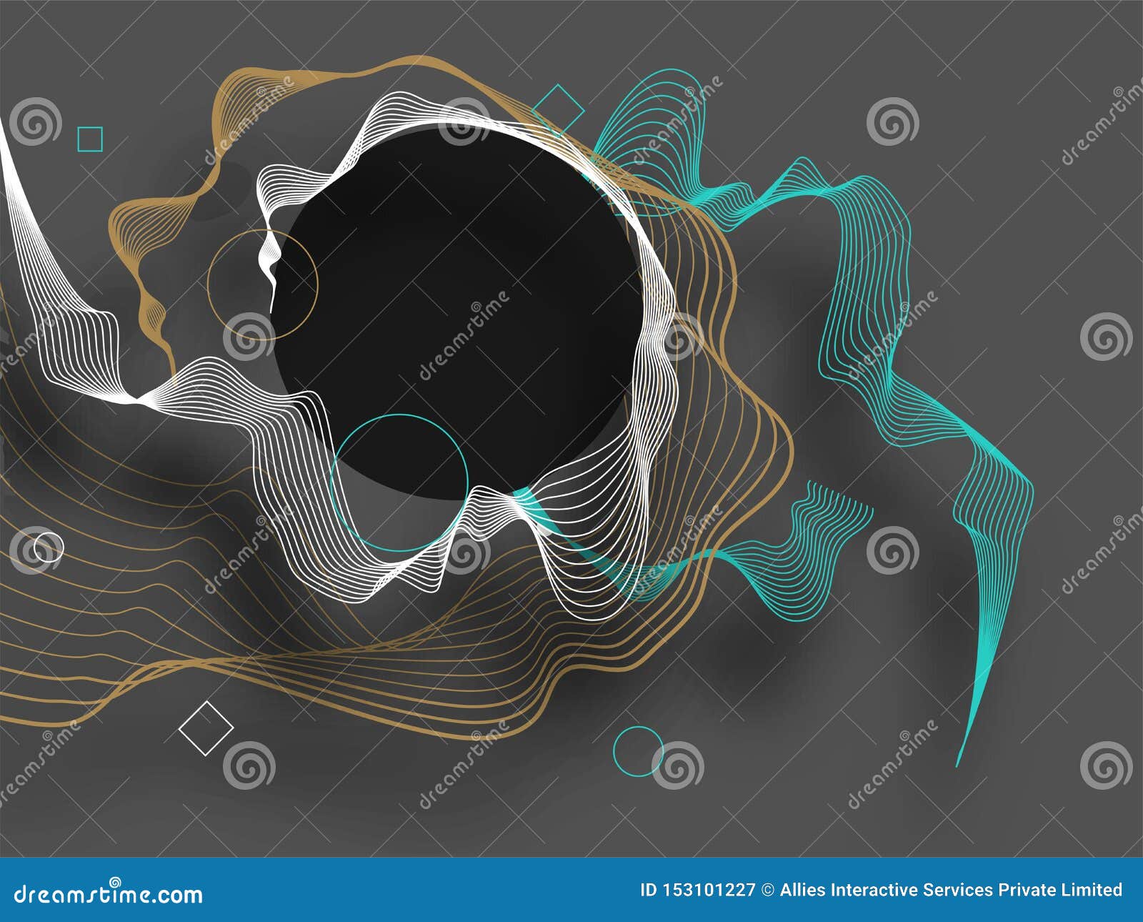 Different Color of Dynamic Particles Wavy Motion Effect. Stock ...