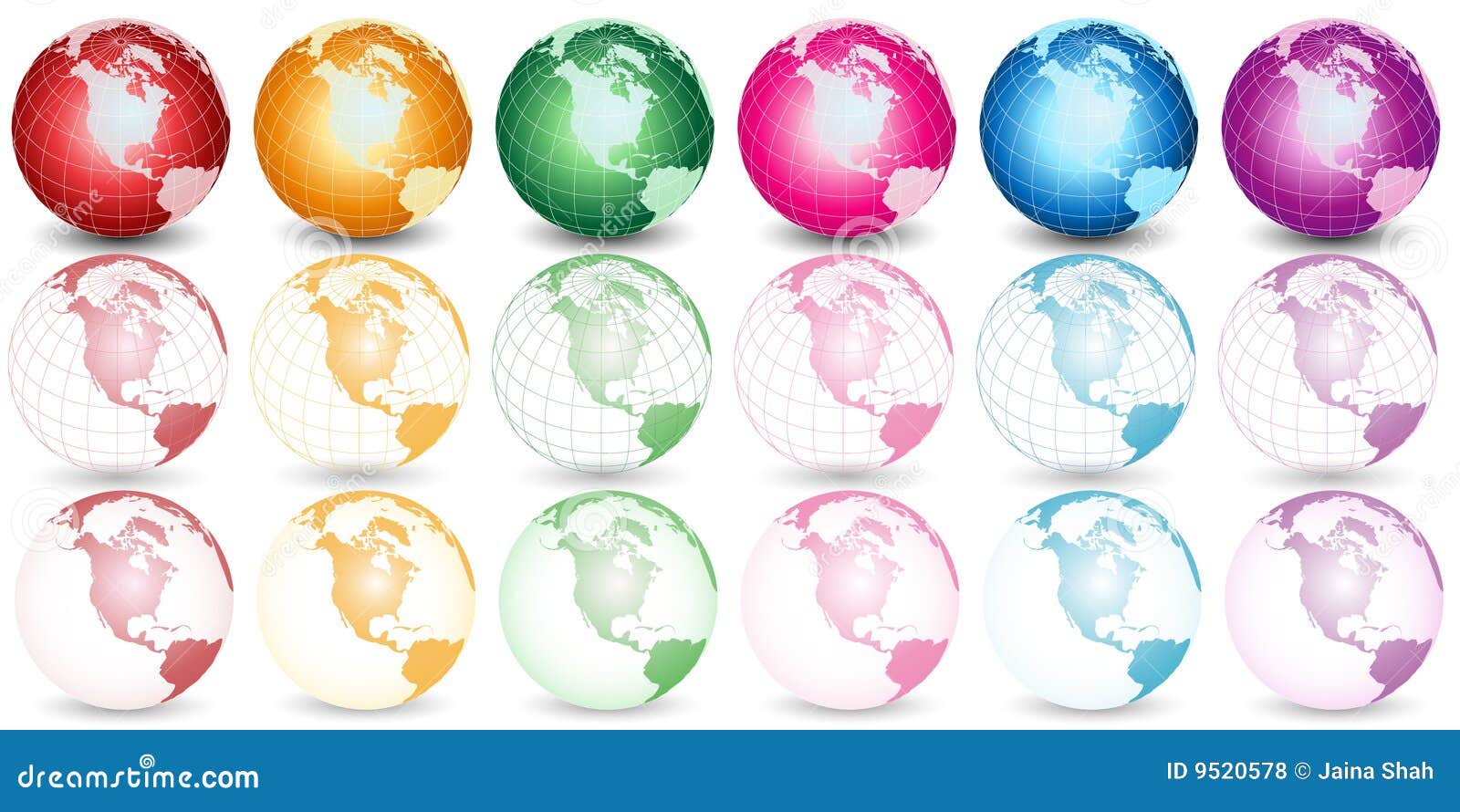 Different Color Earth Illustration Stock Vector - Illustration of ball ...