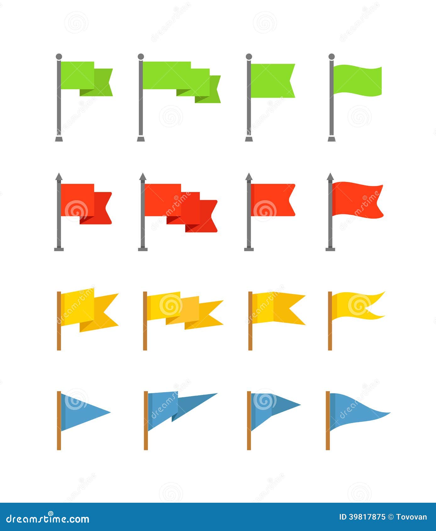 Different Color Flags Collection Stock Vector - Illustration of icon ...