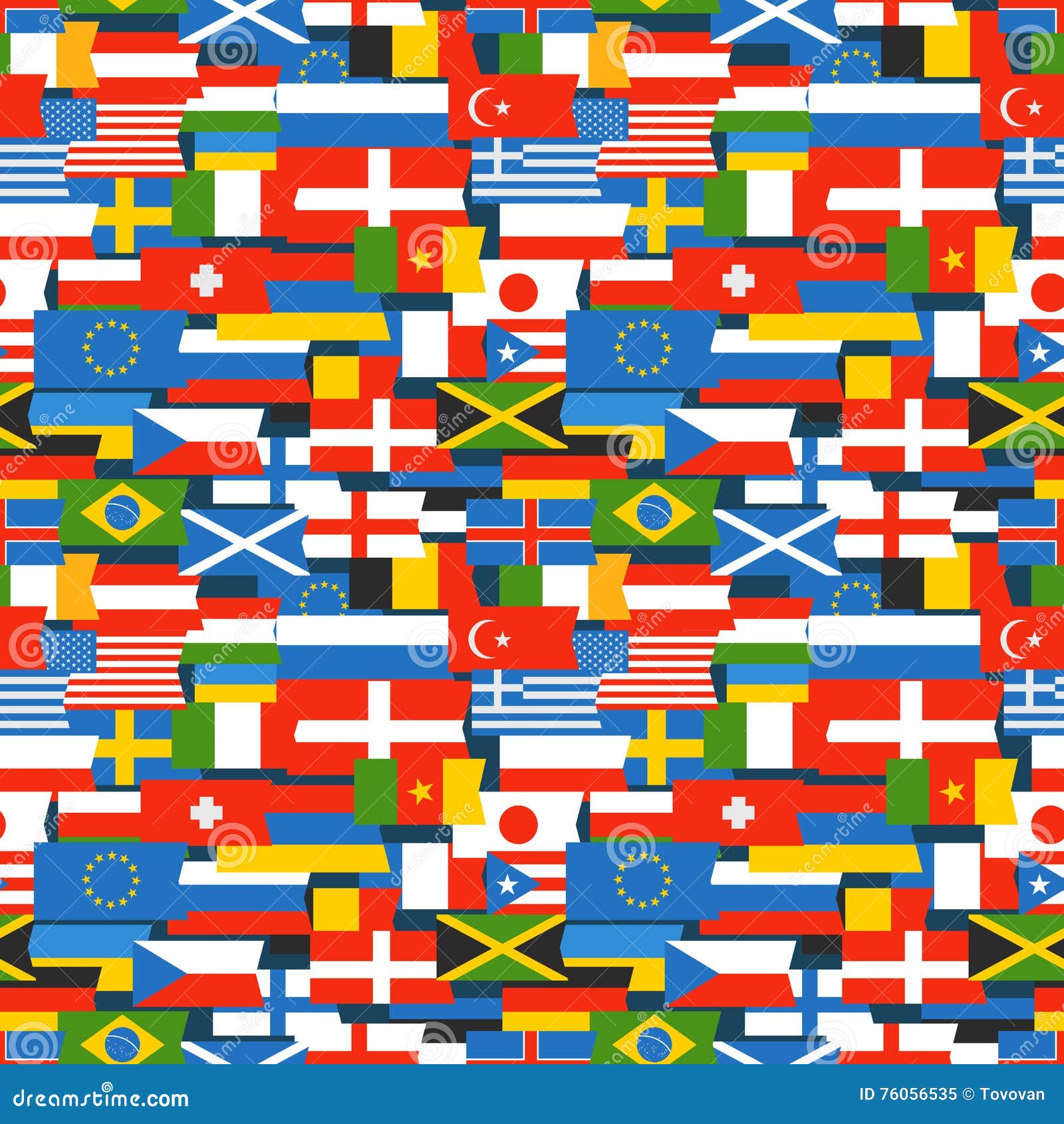 Different Color Flags Seamless Pattern Stock Vector - Illustration of ...