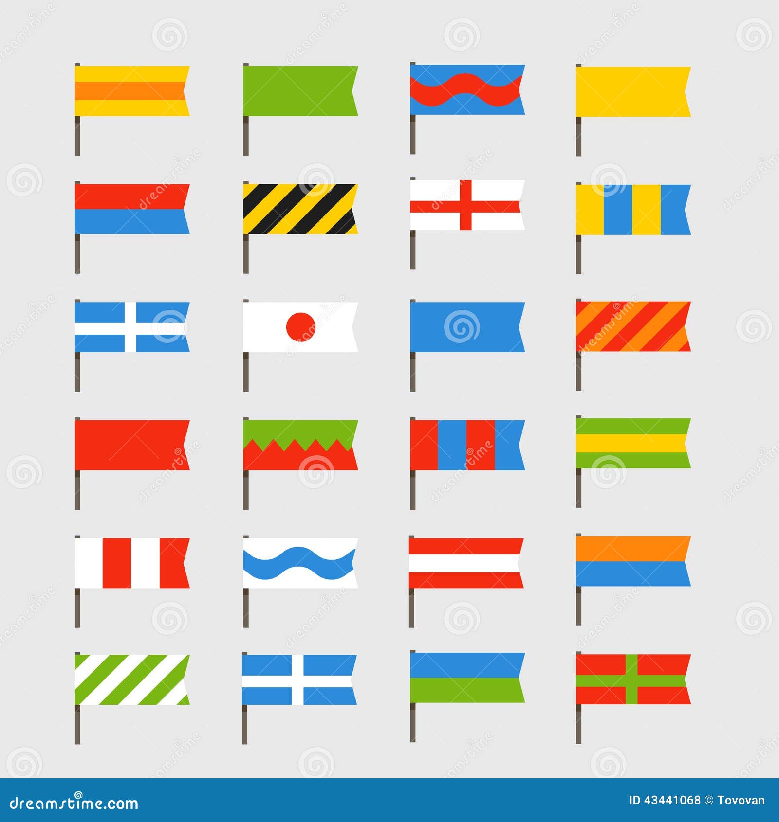 Different color flags set stock vector. Illustration of greeting - 43441068