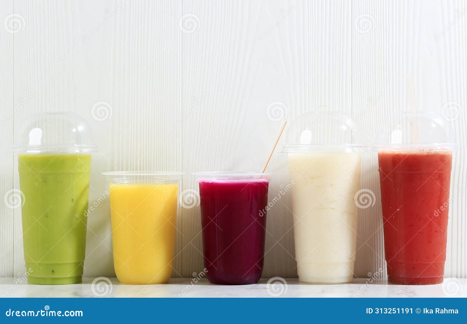 Different Color Juice on Plastic Cup Packaging Stock Image - Image of ...